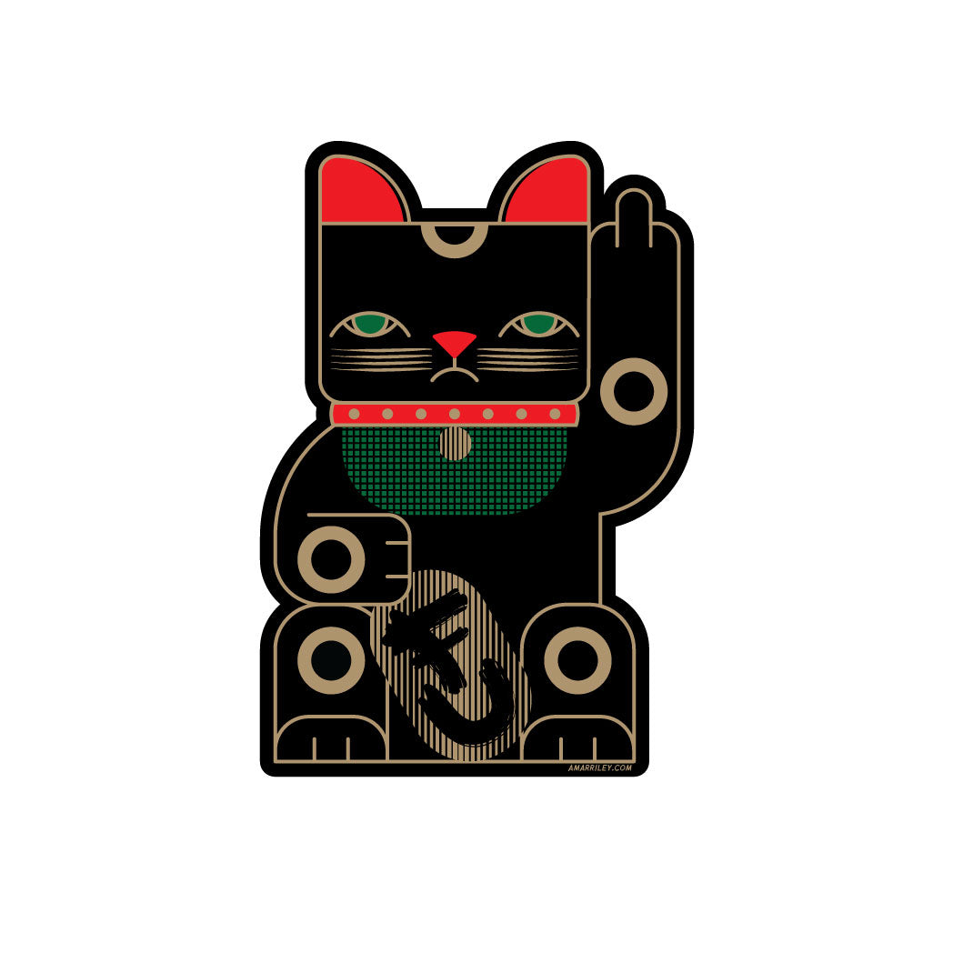 Goodbye Kitty Maneki Neko Sticker